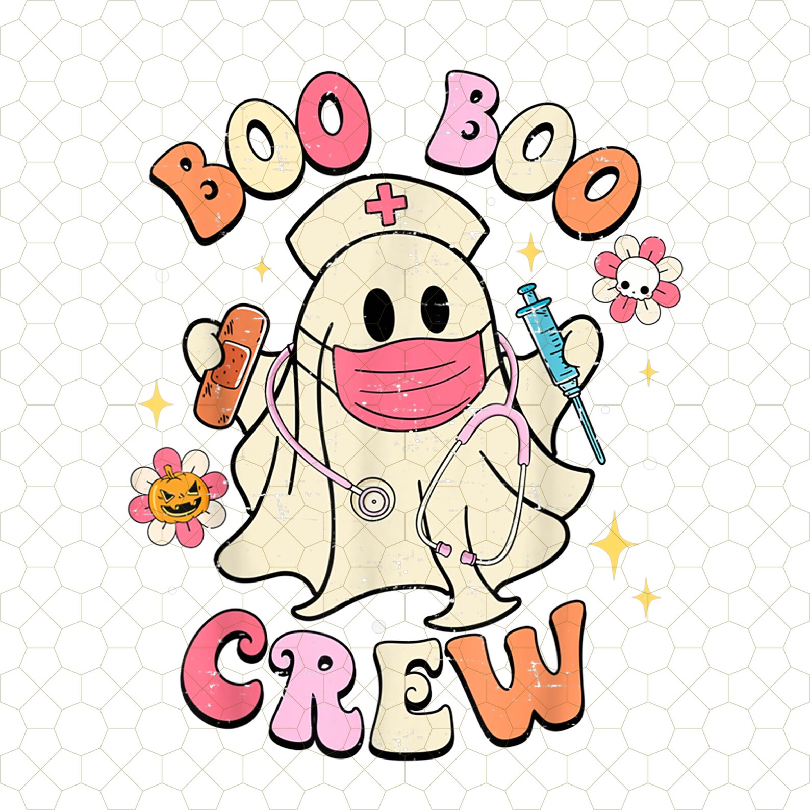 Boo Boo Crew Nurse Png Funny Ghost Retro Halloween Nurse Png, Boo Boo ...