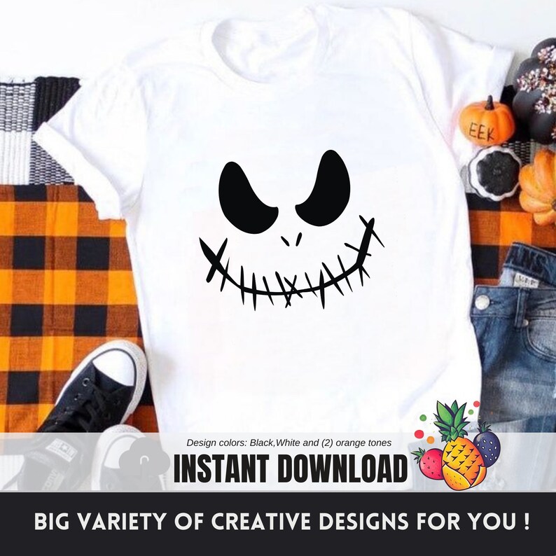 Jack Skellington Svg Jack Face Clipart Spooky Halloween DIY ...