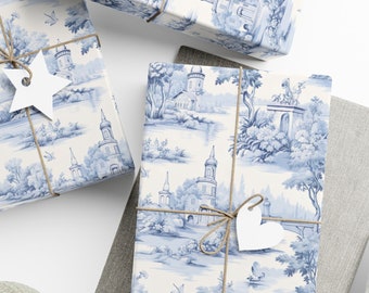 Duck Gingham Watercolor Wrapping Paper Baby Blue Boy Gift Wrap Baby ...