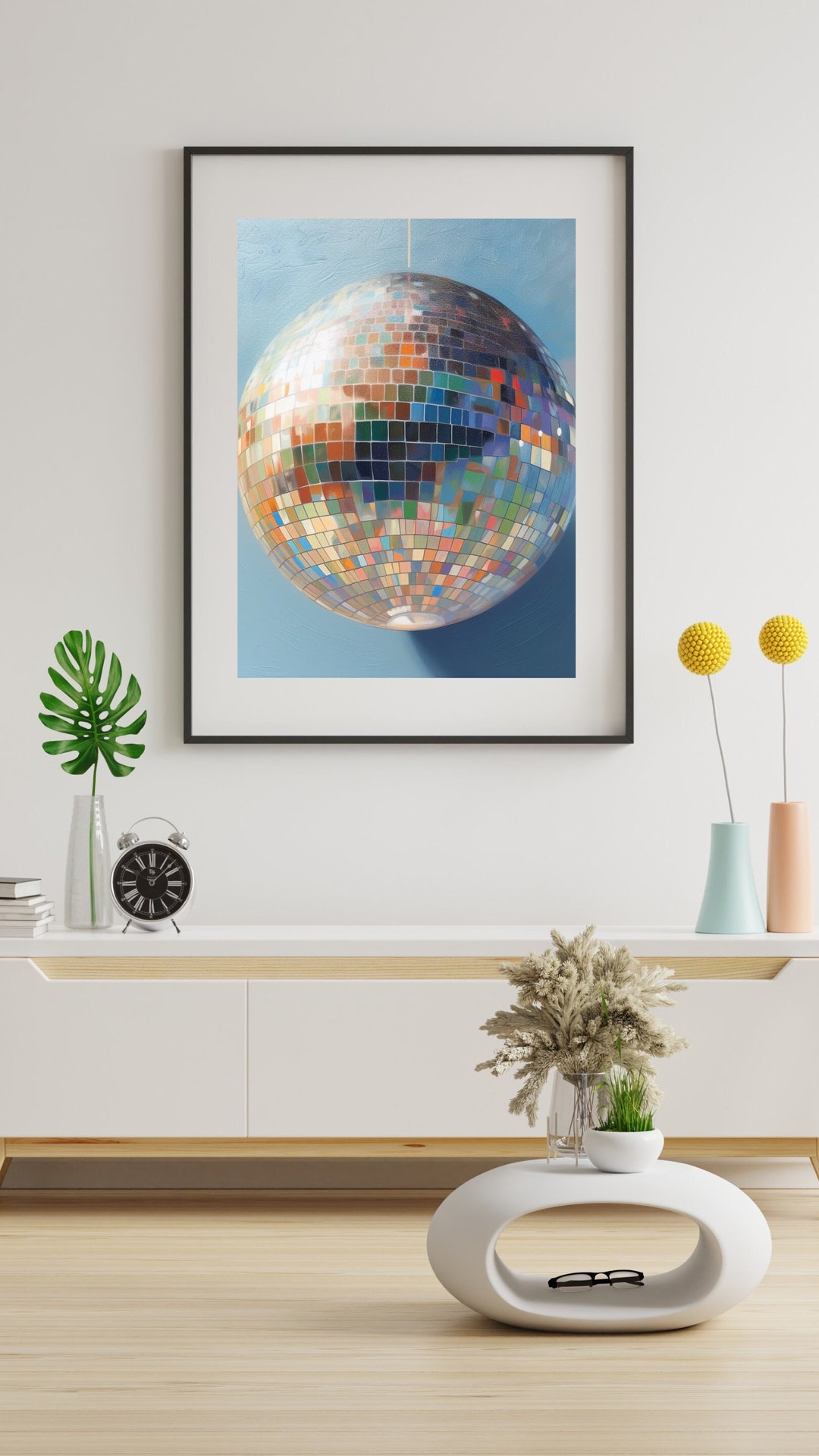 Pastel Groovy Disco Ball Art Print, Fall, Colorful, Dopamine Decor ...