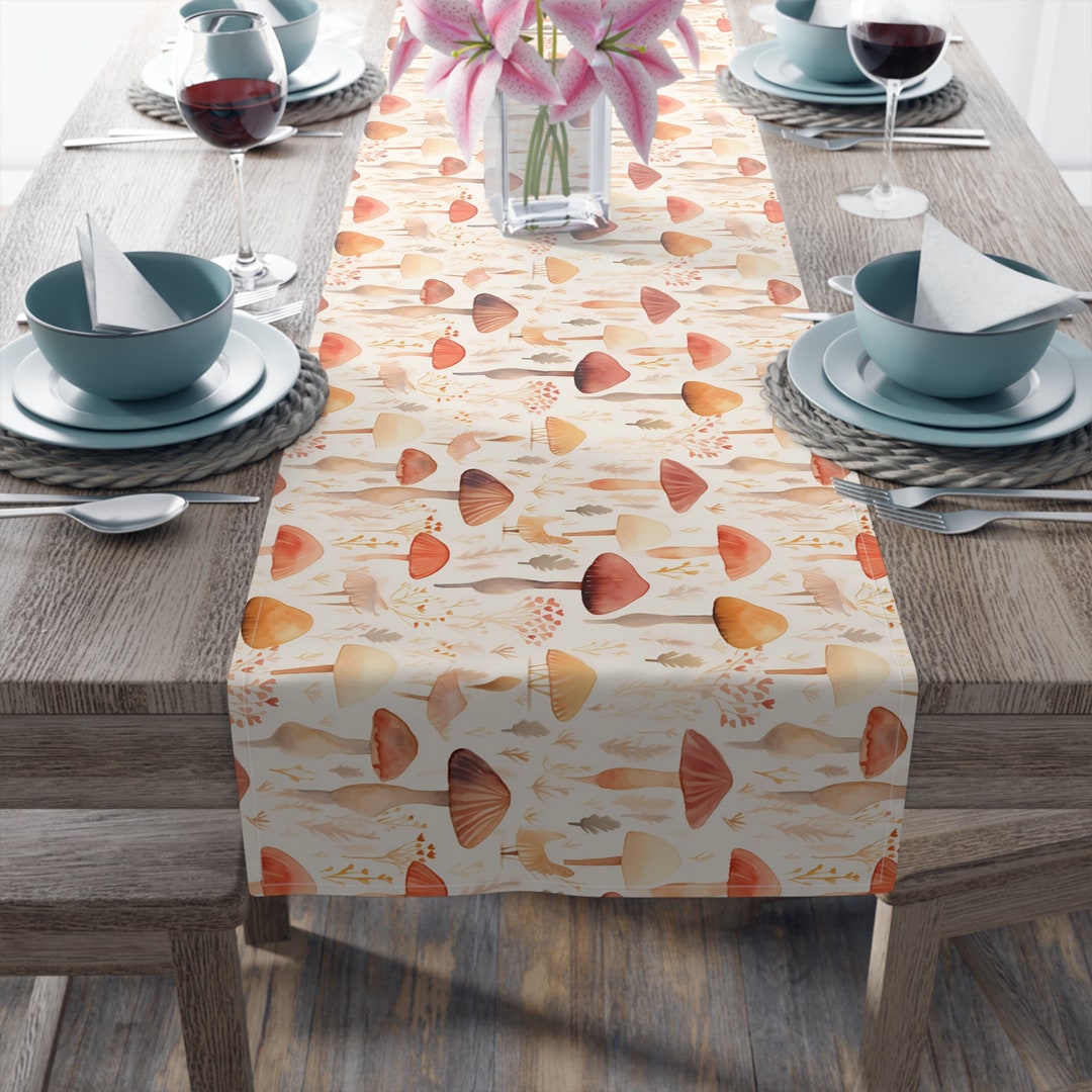 Mushroom Table Runner, Mushroom Decor, Fall Table Runner, Cute Fall ...