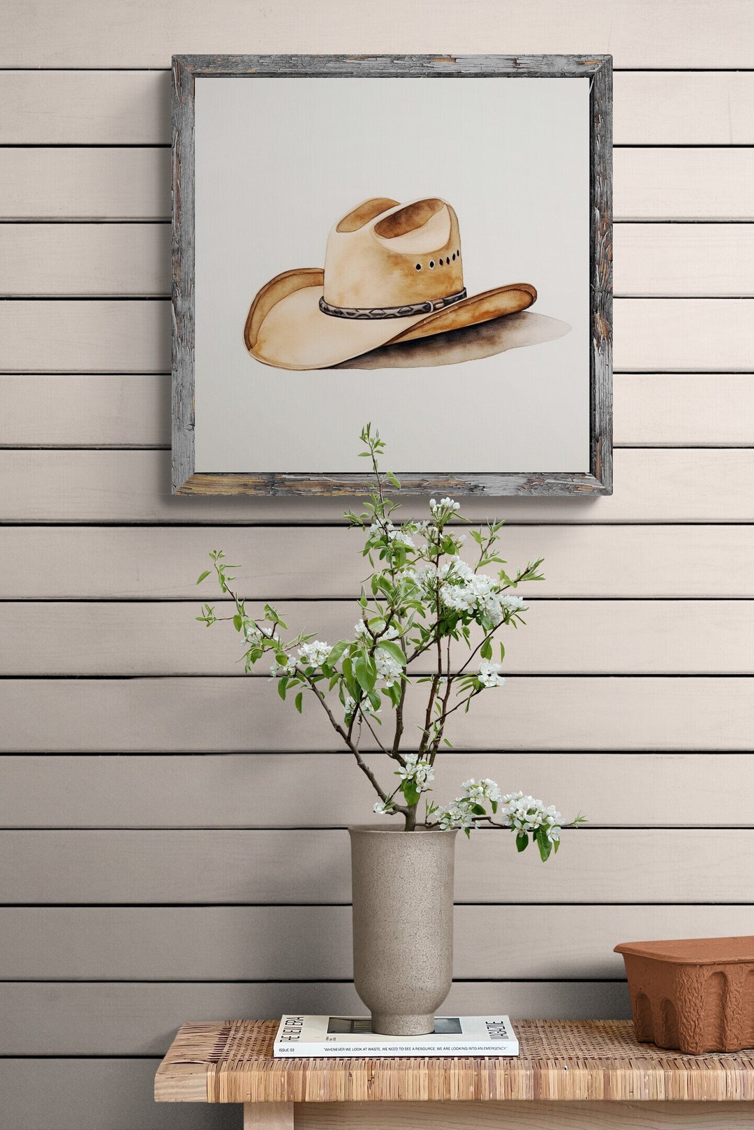 Pastel Cowboy Hat Art Print, Colorful Art Print, Cowgirl Art Print ...