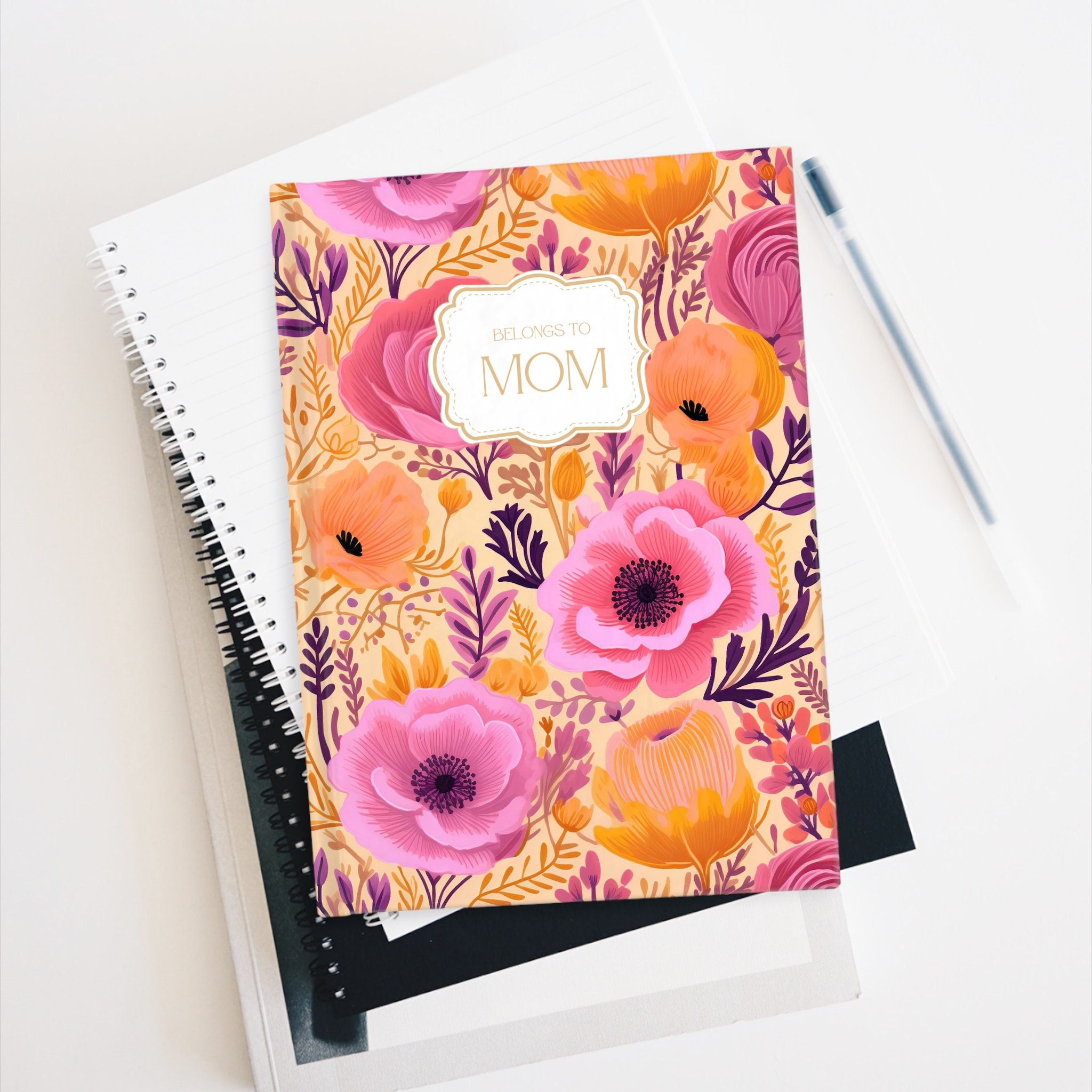 Flower Print Journal, Mothers Day Gift, Floral, Spring Notebook, for ...
