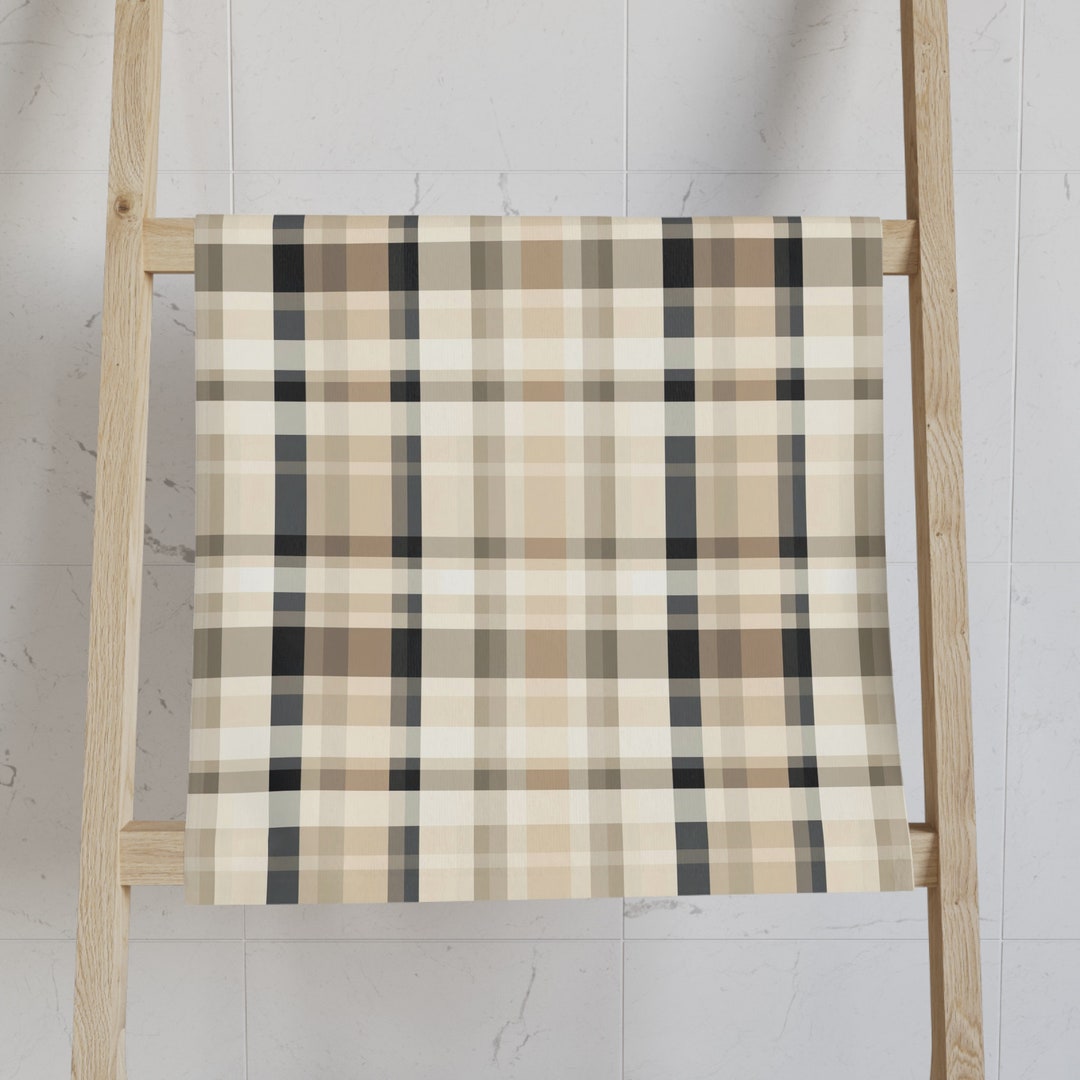 Fall Plaid Bathroom Hand Towel, Autumn, Bathroom Decor, Plaid, Mens ...