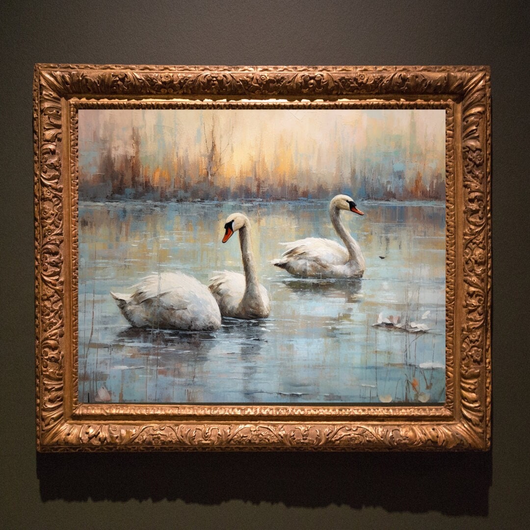 Swan Decor, Swan Art Print, Vintage Swan Art, Victorian Wall Art - Etsy