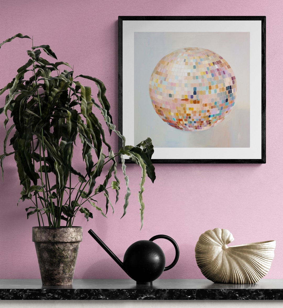 Pastel Groovy Disco Ball Art Print, Colorful Art Print, Disco Art Print ...