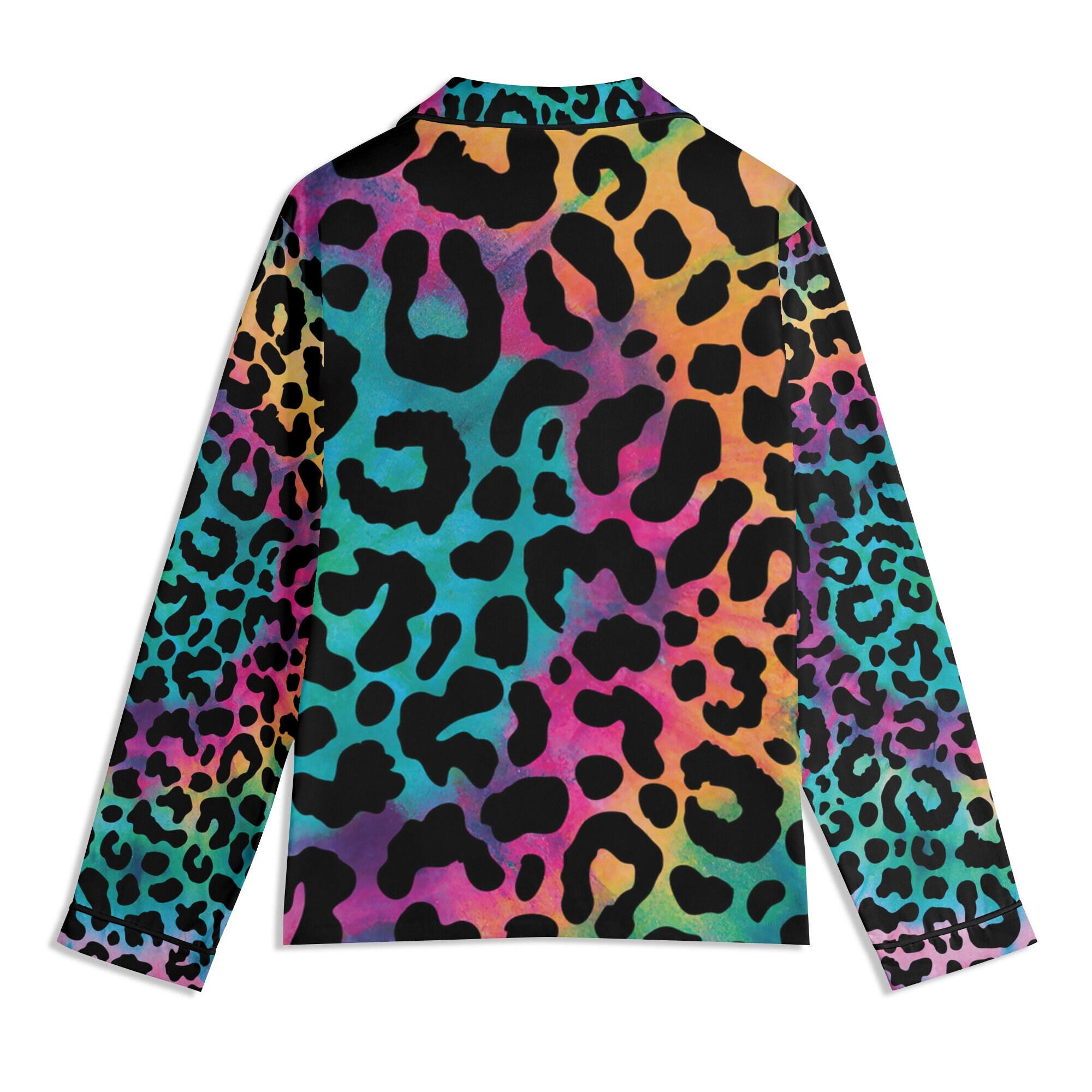 Rainbow Leopard Pajama Set Cute Boho Long Sleeve Pajamas for Her Tie ...