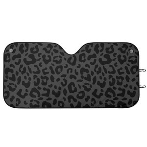 Black Leopard Car Sunshade for Vehicle Black & Grey Auto Sun Shade Gift ...