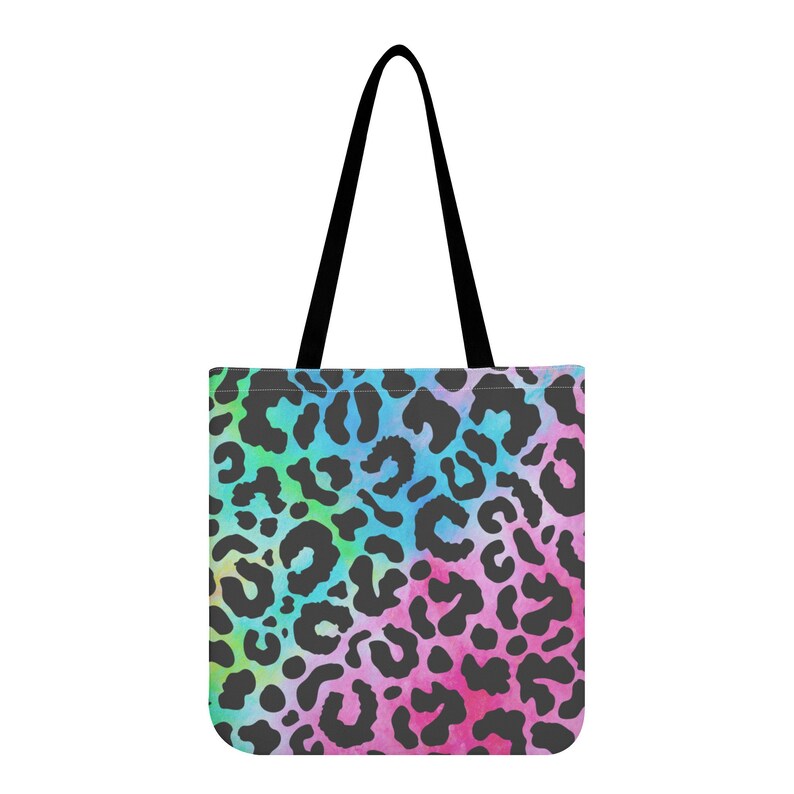 Rainbow Leopard Tote Bag Tie Die Rainbow Cheetah Print Bag Cute Hippie ...