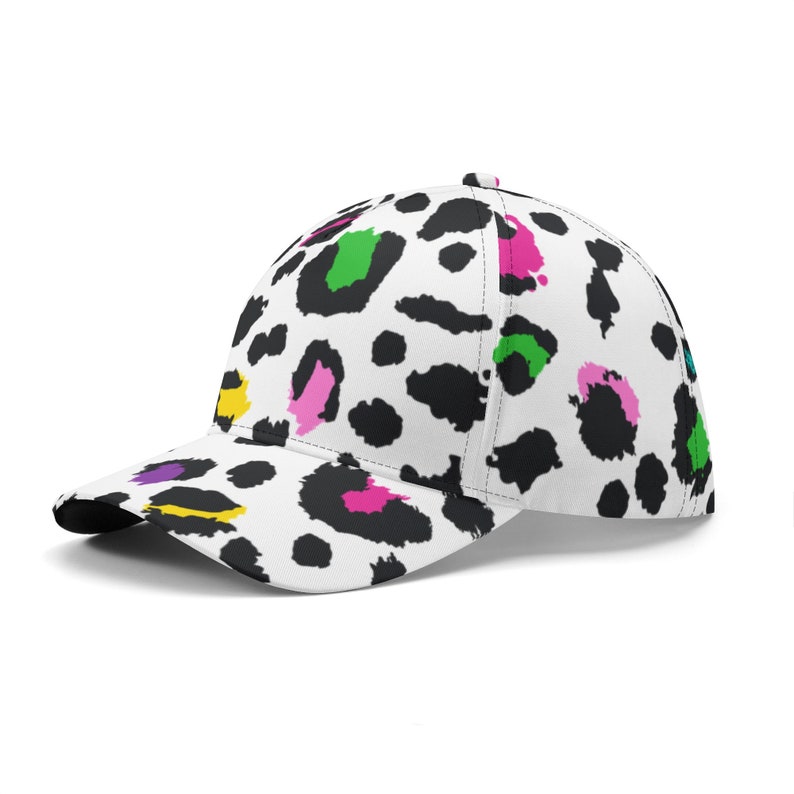 Confetti Leopard Print Hat for Women Cute Neon Rainbow Cheetah Print ...