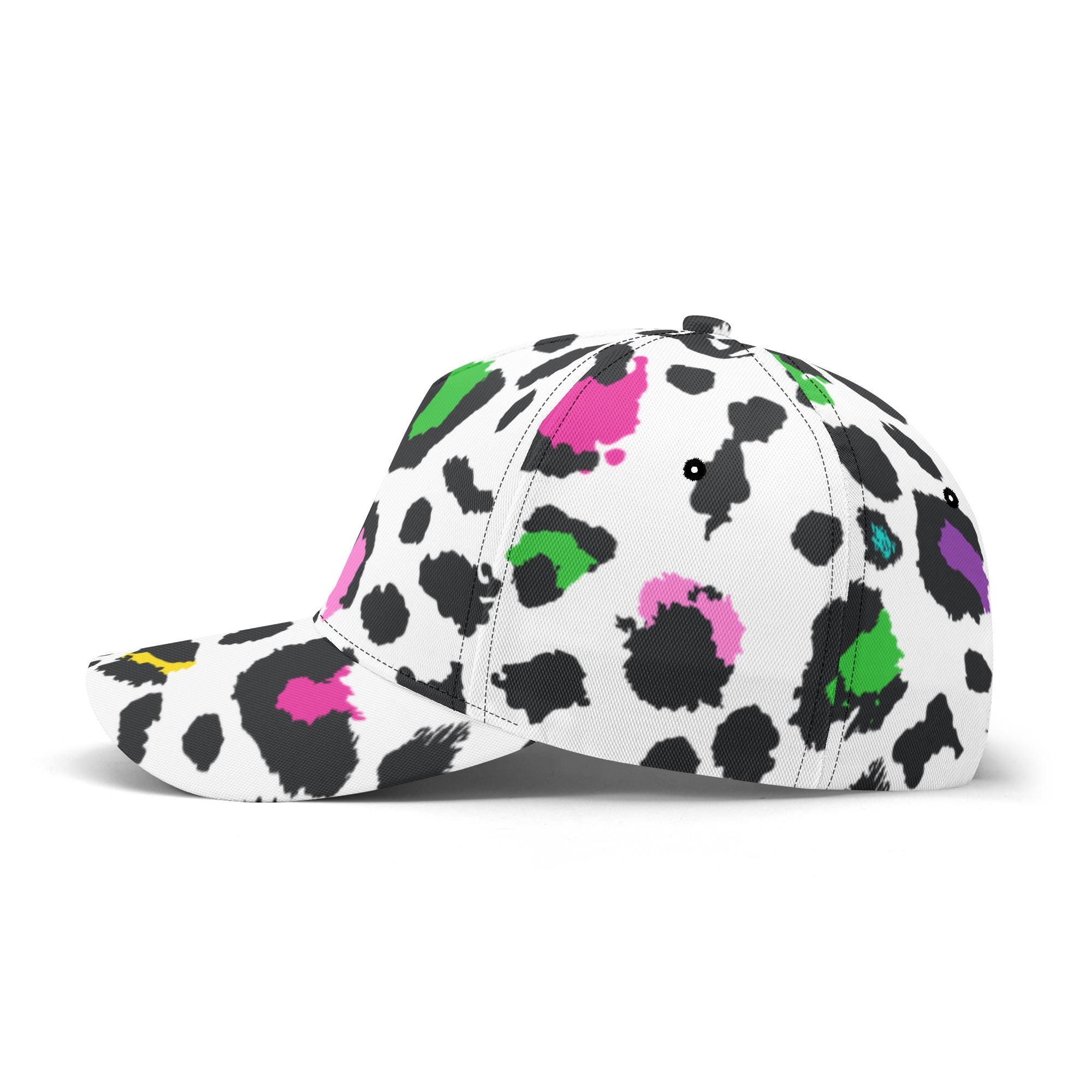 Confetti Leopard Print Hat for Women Cute Neon Rainbow Cheetah Print ...