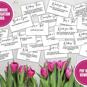 Wedding Table Trivia Game Cards for Guests | Fun Icebreakers ...