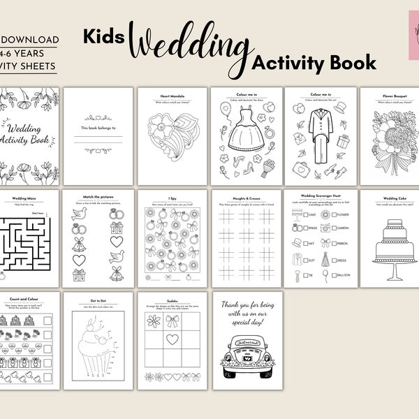Kids Wedding Activity Book - Etsy