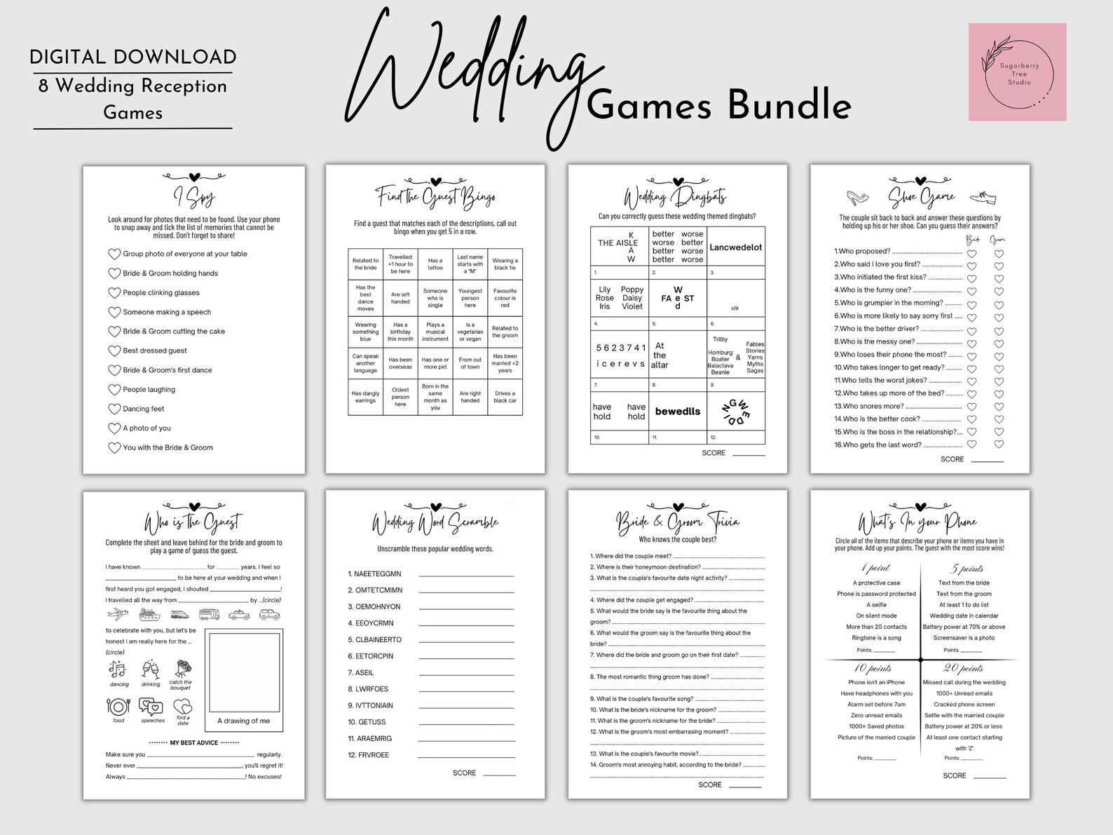 Unique Wedding Reception Games Bundle for Memorable Weddings - Etsy UK