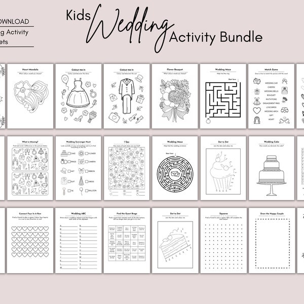 Kids Wedding Activity Kit - Etsy