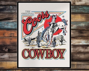 The Original Coors Cowboy Sticker, Rodeo Water Bottle Sticker, Vinyl ...