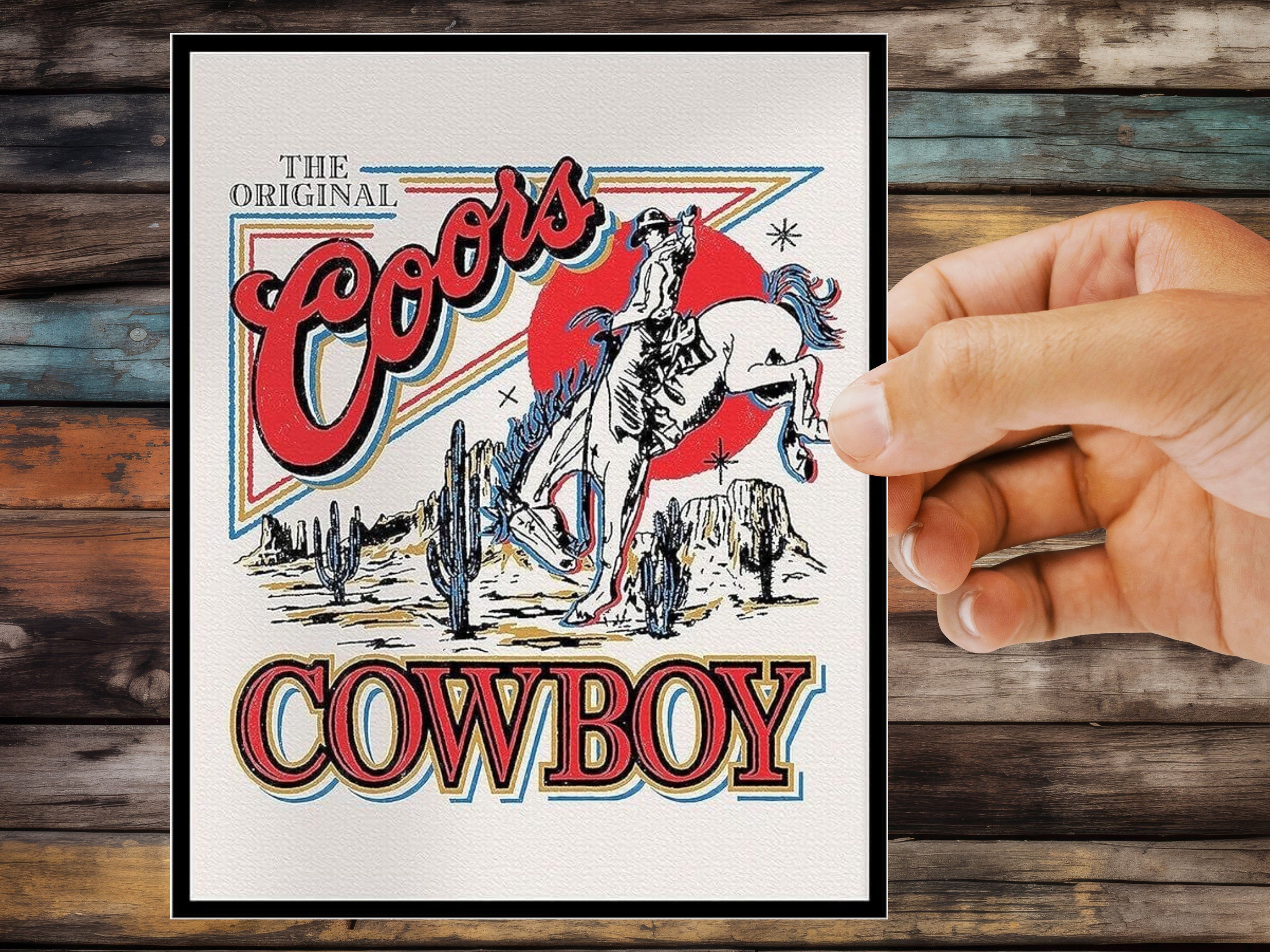 Vintage Poster Vinyl Sticker Coors Cowboy Poster - Etsy