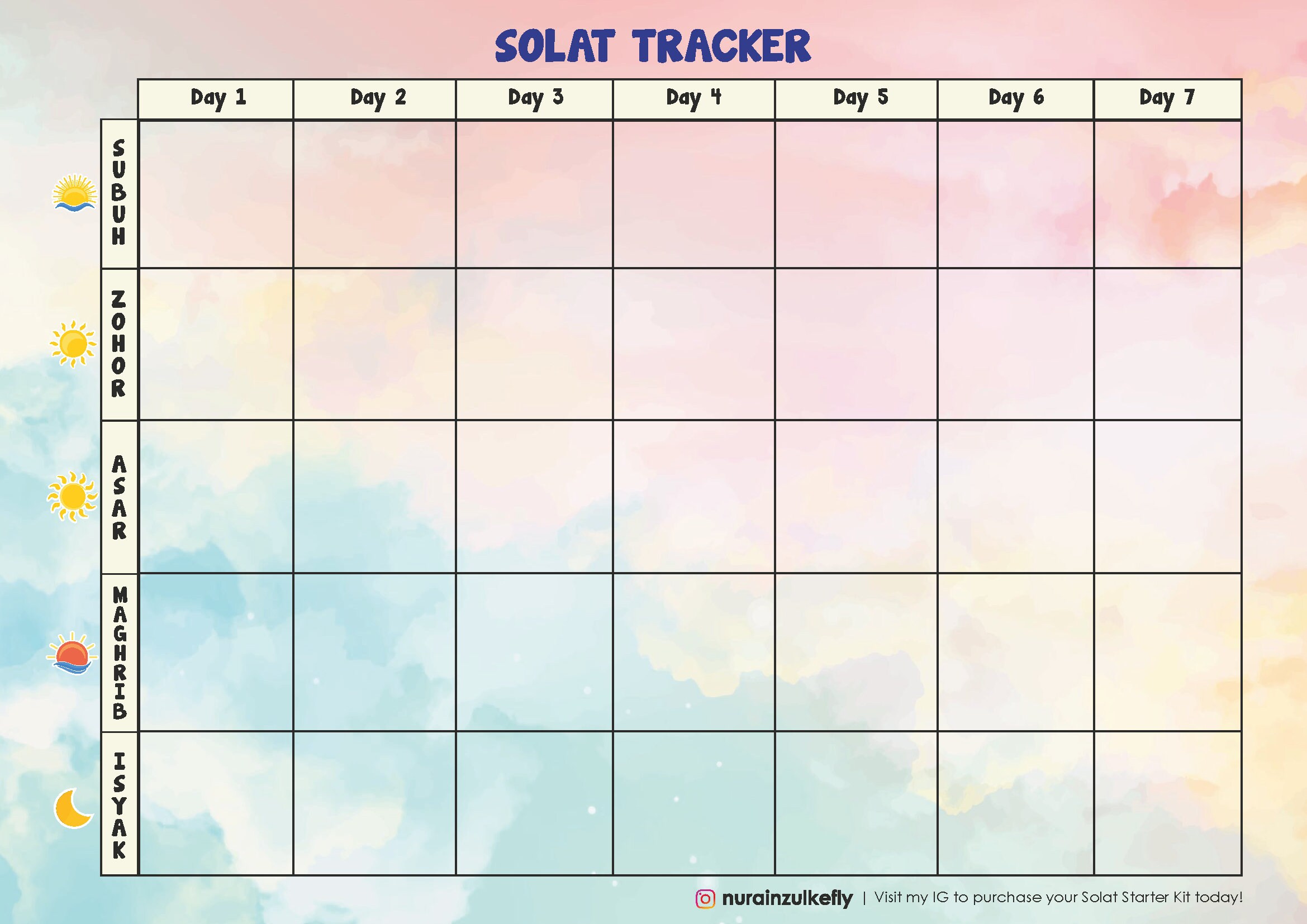 Solat Reward Stickers and Solat Tracker - Etsy