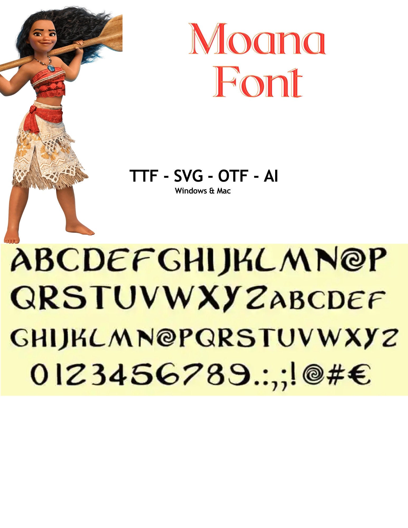 Moana Font svg. Moana Disney Font. Moana Alphabet svg Instant - equaco.com