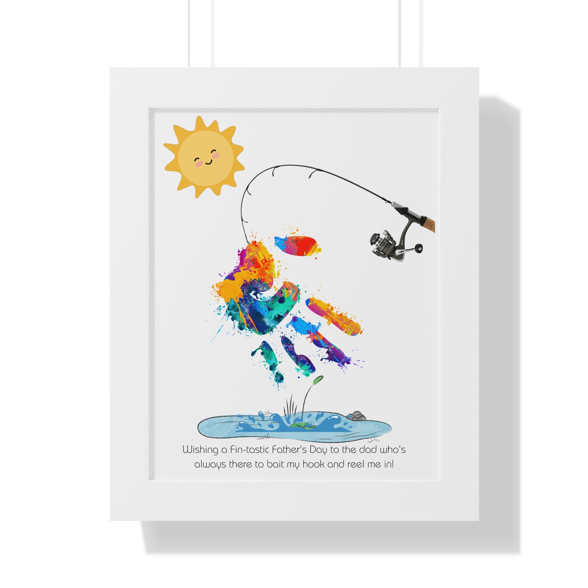 DIY Handprint Art Fishing Handprint Dad Fathers Day - Etsy