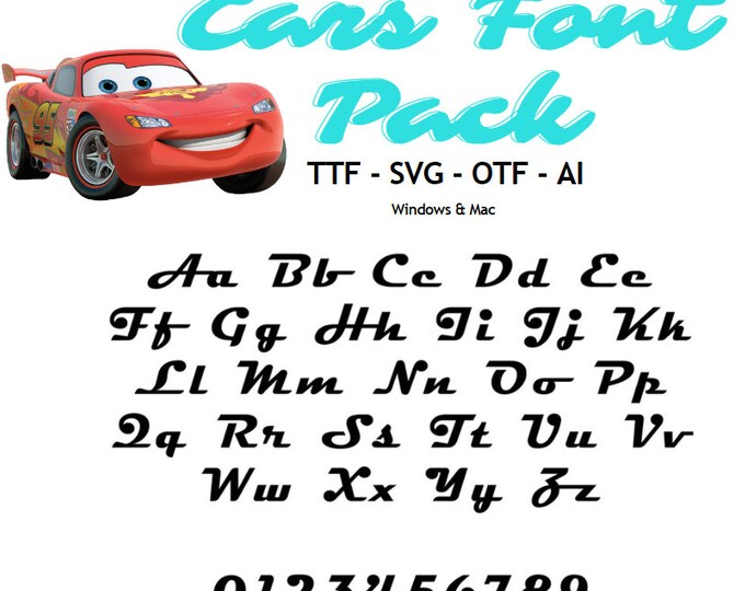 Cartoon Cars Schrift SVG Autos Alphabet geschnitten Schrift - Etsy.de