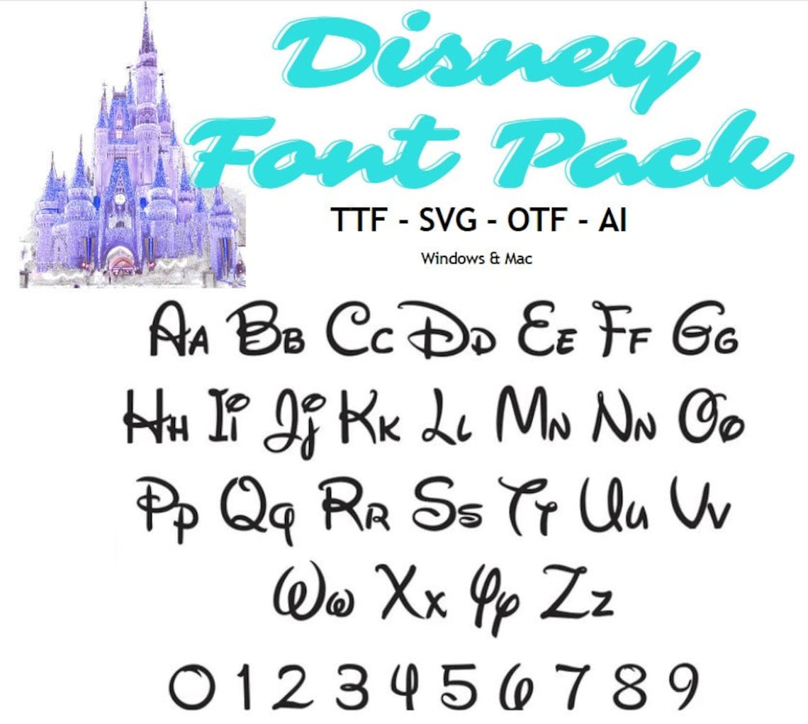 Disney World Font Svg Mickey Mouse Font T-shirt SVG Land Birthday Shirt ...