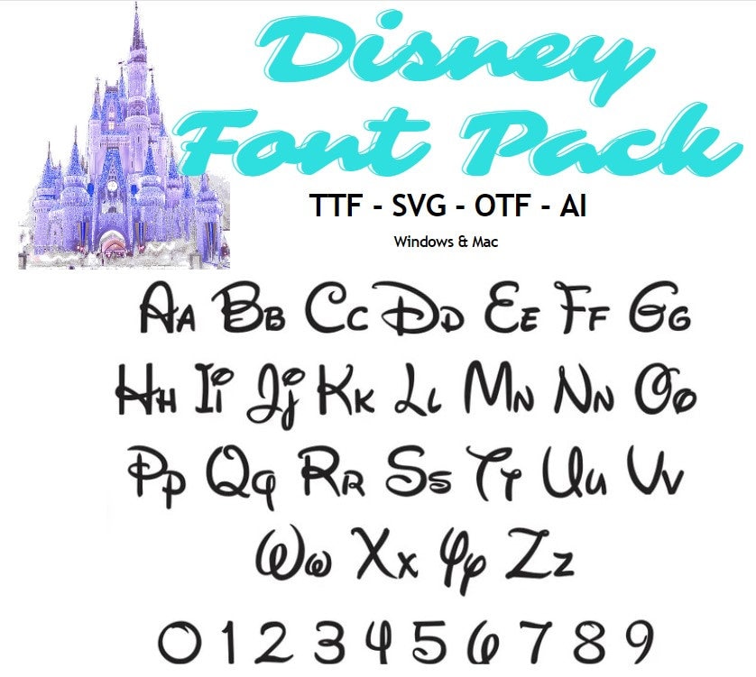 Disney World Font Svg Mickey Mouse Font T-shirt SVG Land Birthday Shirt ...