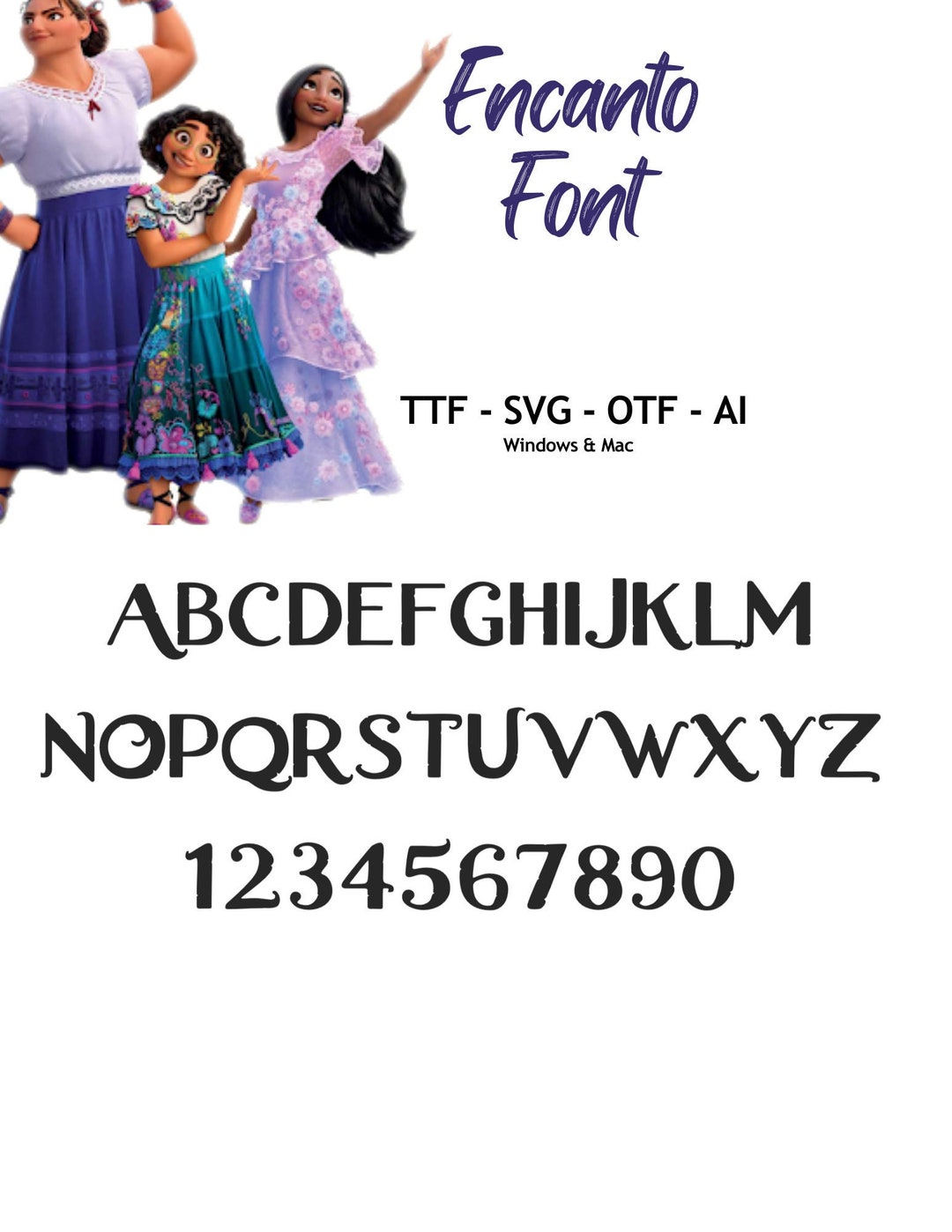 Encanto Font Svg Encanto Font T-shirt SVG Land Encanto Birthday Shirt ...