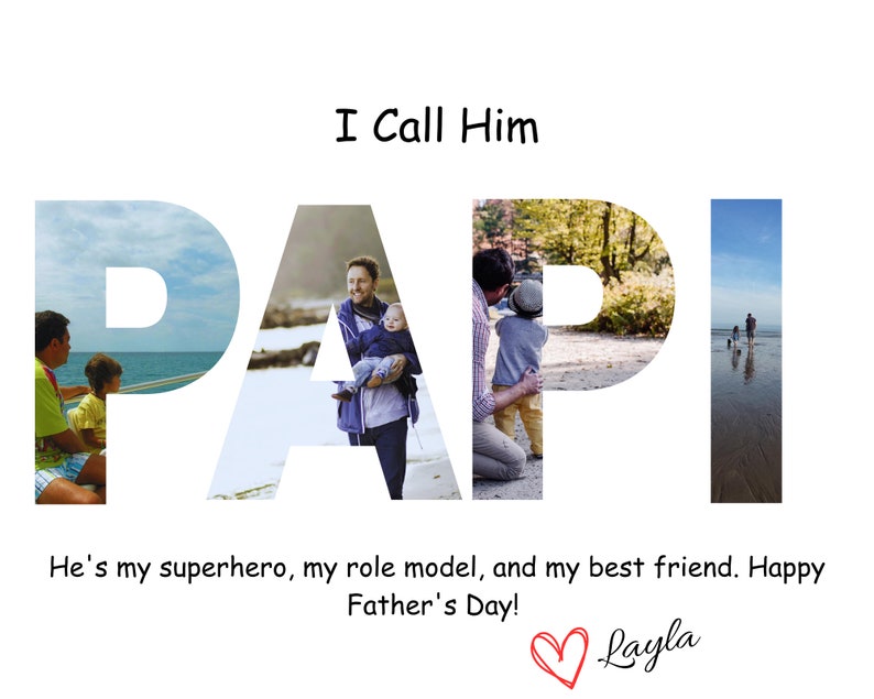 Custom Papi Photo Collage, Customized Father's Gift for Dad ...