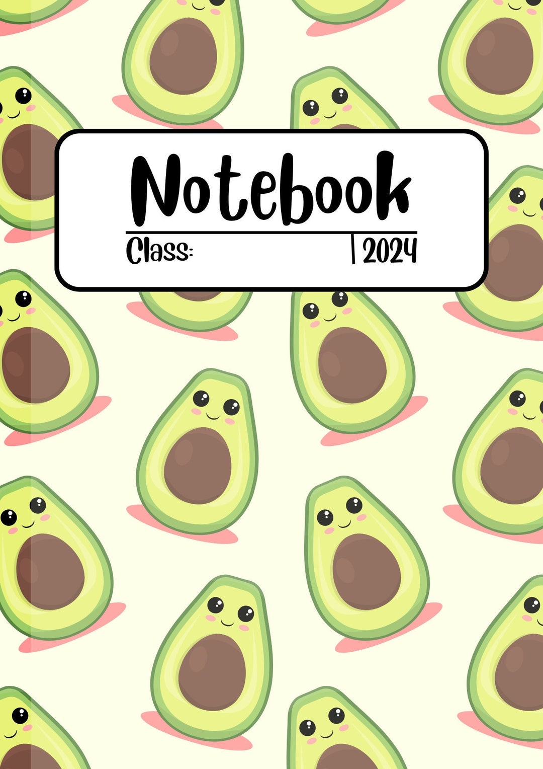 Digital Avocado Notebook - Etsy