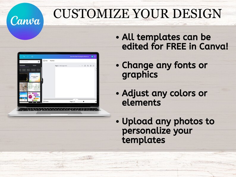 Calendar Picture Save the Date 2024 Templates / Editable in Canva for ...