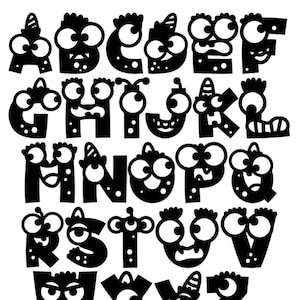 20_lettering/monster/cute/customize/die Cut/cardstock/banner/poster ...