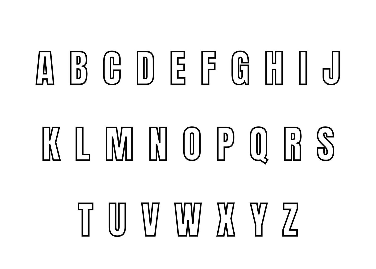 Printable A-Z Letter Templates: 5" Uppercase Outlines (PDF Download) - Etsy