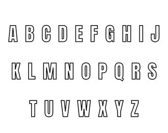 Printable A-Z Letter Templates: 5" Uppercase Outlines (PDF Download) - Etsy