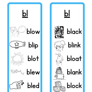 D20a_montessori-inspired Beginning Blends (bl, Cl, Fl) Lists | Phonetic ...