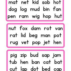 D18a_montessori-inspired CVC & Rhyming Word Practice Cards | Phonetic ...
