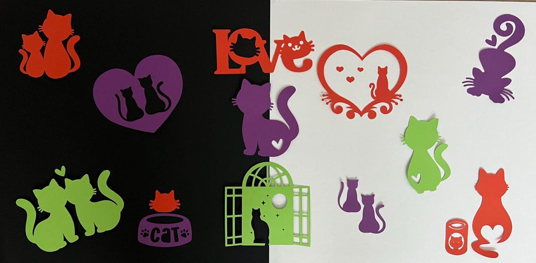 Cat Cutouts: Cardstock Embellishments, Scrapbooking, DIY Crafts - Etsy
