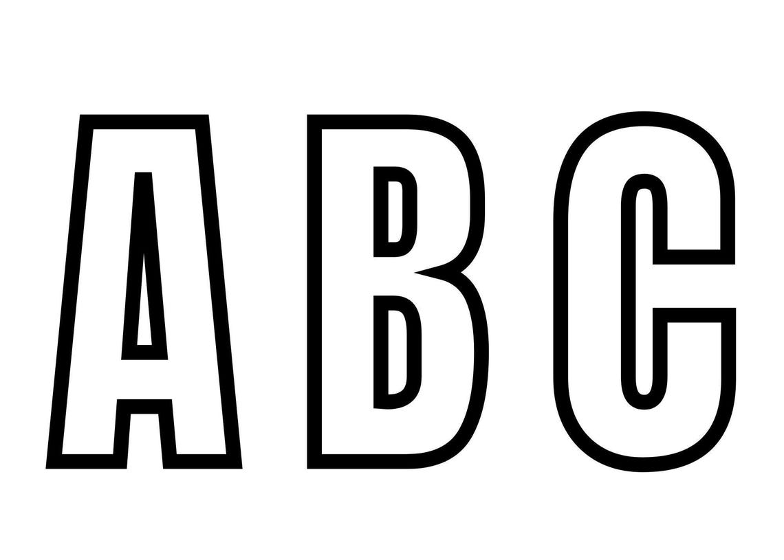 Printable A-Z Letter Templates: 5" Uppercase Outlines (PDF Download) - Etsy