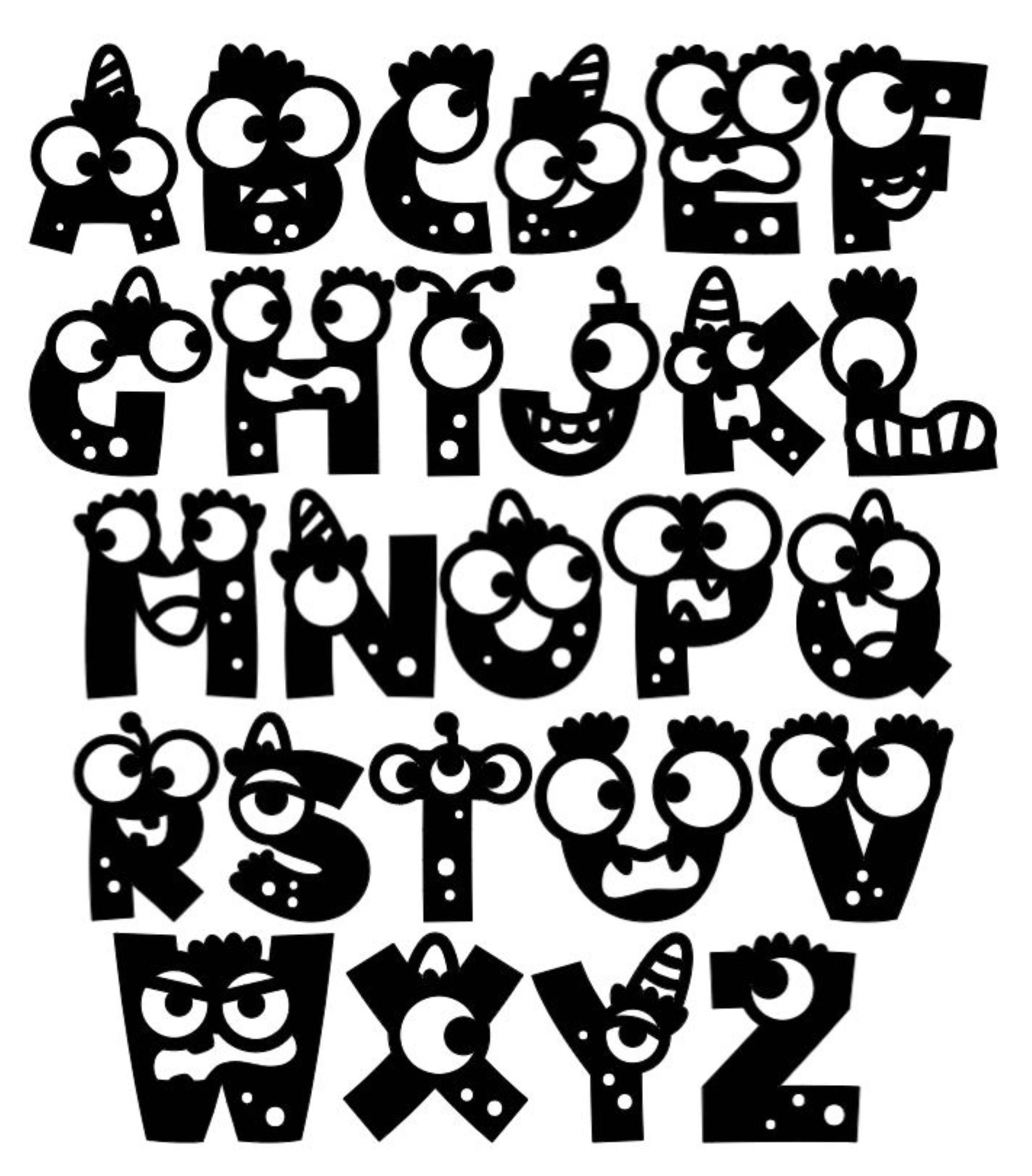 20_lettering/monster/cute/customize/die Cut/cardstock/banner/poster ...