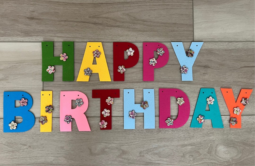 Happy Birthday Banner/handmade Happy Birthday Banner/customized Banner ...