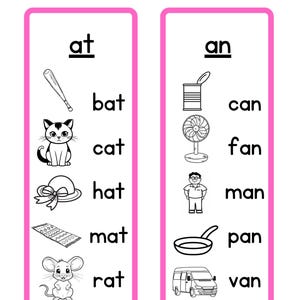 D10_montessori-inspired CVC Word (letter A) Lists | Phonetic Learning ...