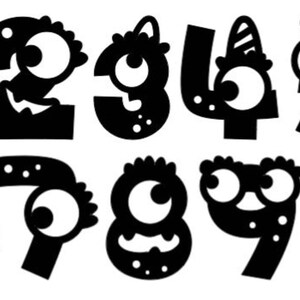 20_lettering/monster/cute/customize/die Cut/cardstock/banner/poster ...