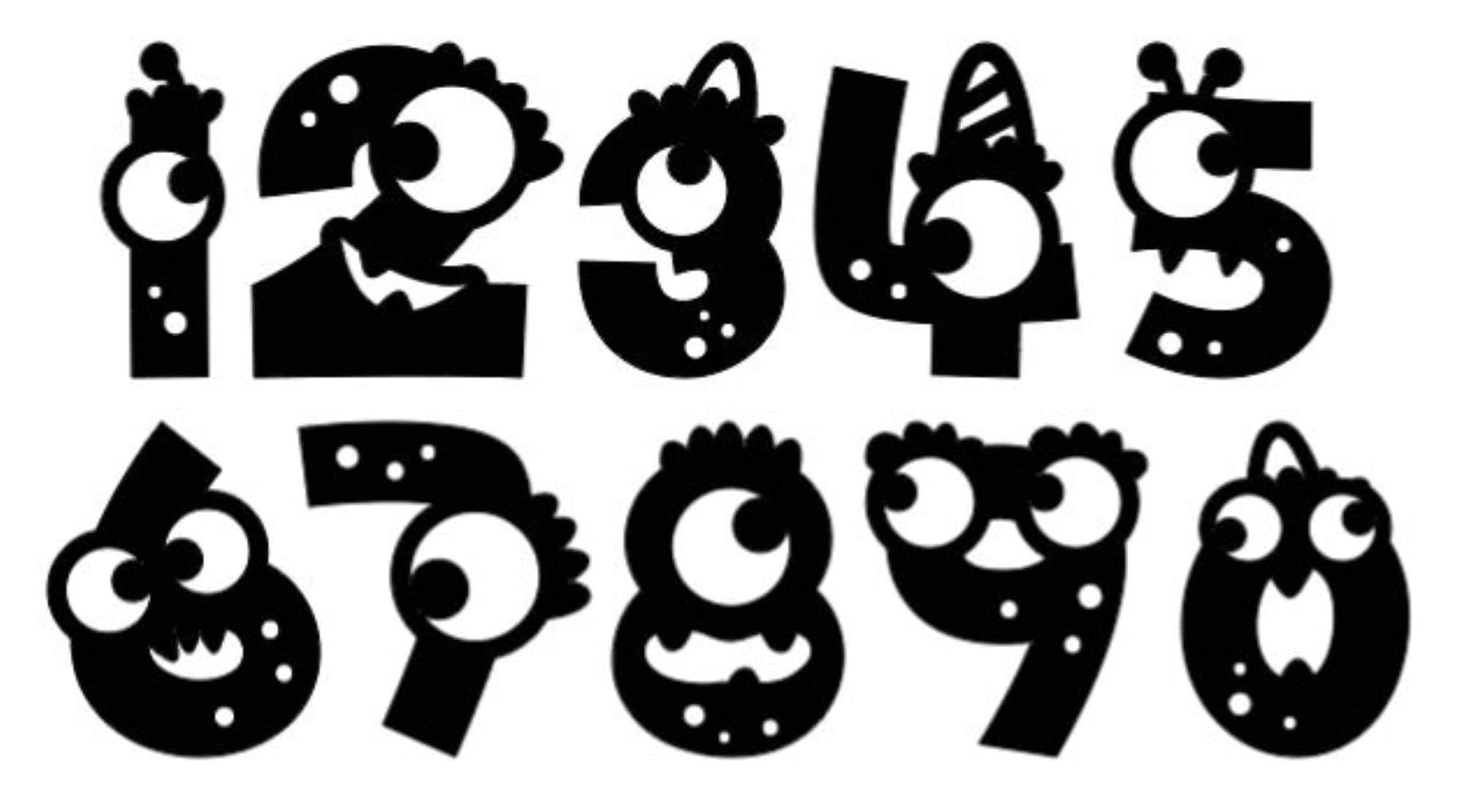 20_lettering/monster/cute/customize/die Cut/cardstock/banner/poster ...