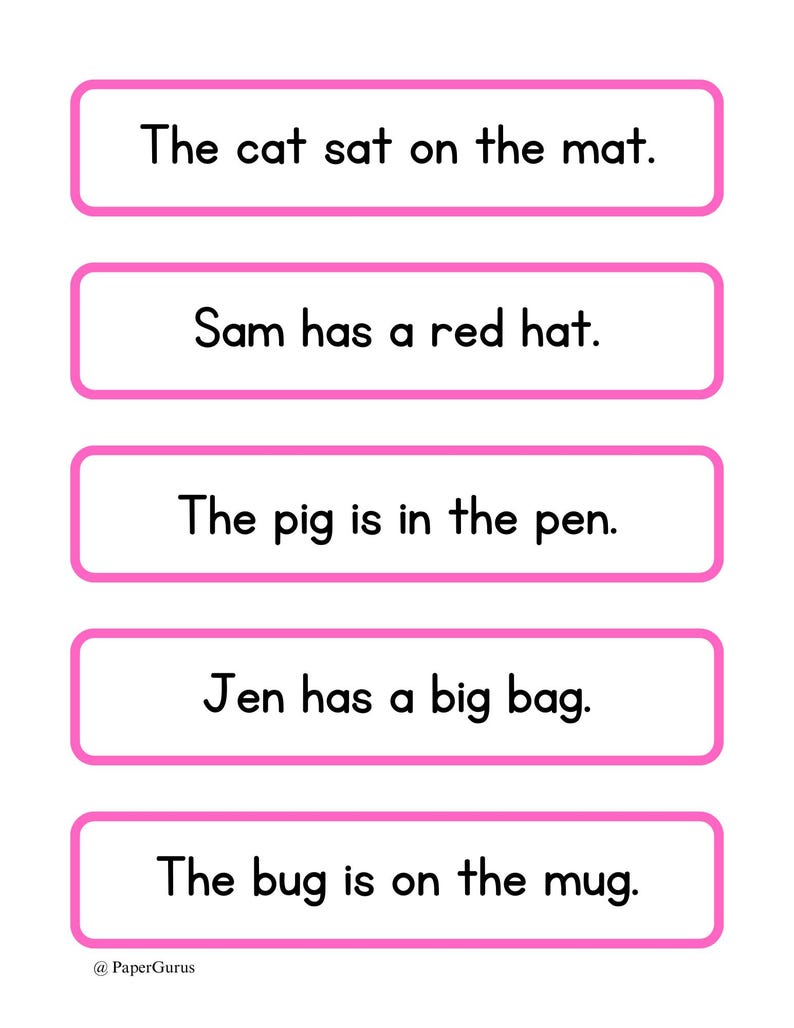 D17_montessori-inspired Sentence Cards | Phonetic Learning | Digital ...