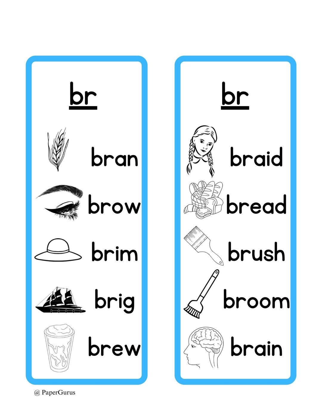 D20c_montessori-inspired Beginning Blends (br, Cr, Dr) Lists | Phonetic ...