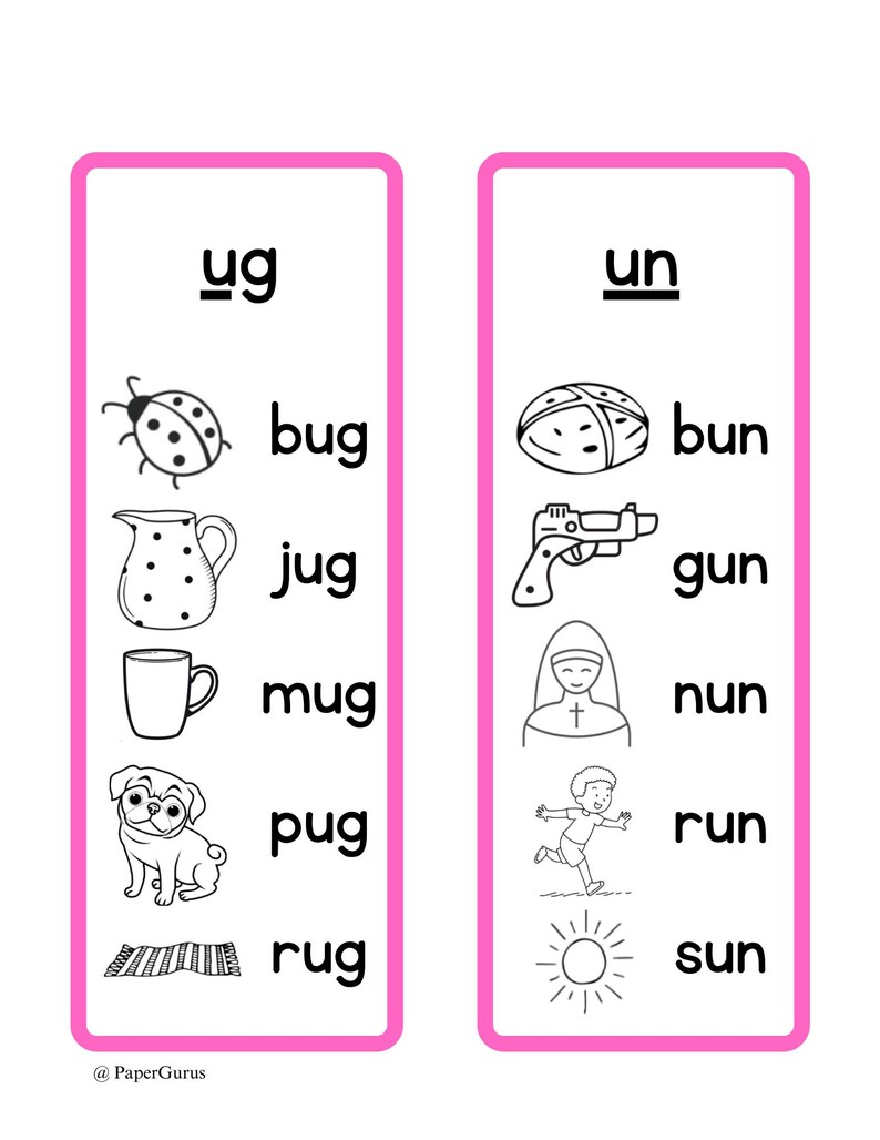 D14_montessori-inspired CVC Word (letter U) Lists | Phonetic Learning ...