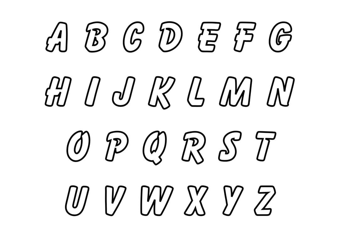 Printable A-Z Letter Templates: 3" Uppercase Outlines (PDF Download) - Etsy