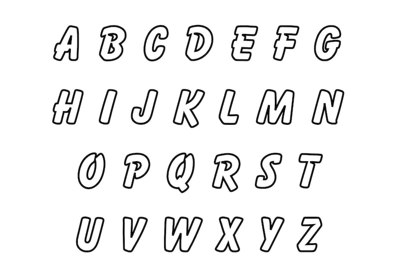 Printable A-Z Letter Templates: 3" Uppercase Outlines (PDF Download) - Etsy