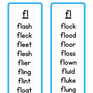 D20a_montessori-inspired Beginning Blends (bl, Cl, Fl) Lists | Phonetic ...