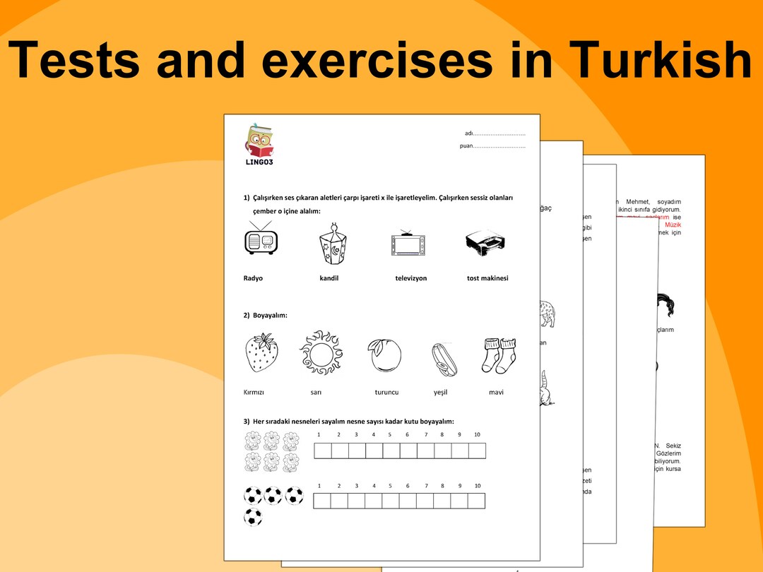 Printable Turkish Quizzes Workbook 2. Copy Practice Writing and Reading ...